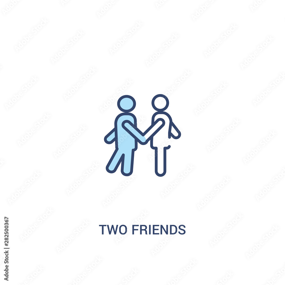 two friends concept 2 colored icon. simple line element illustration ...