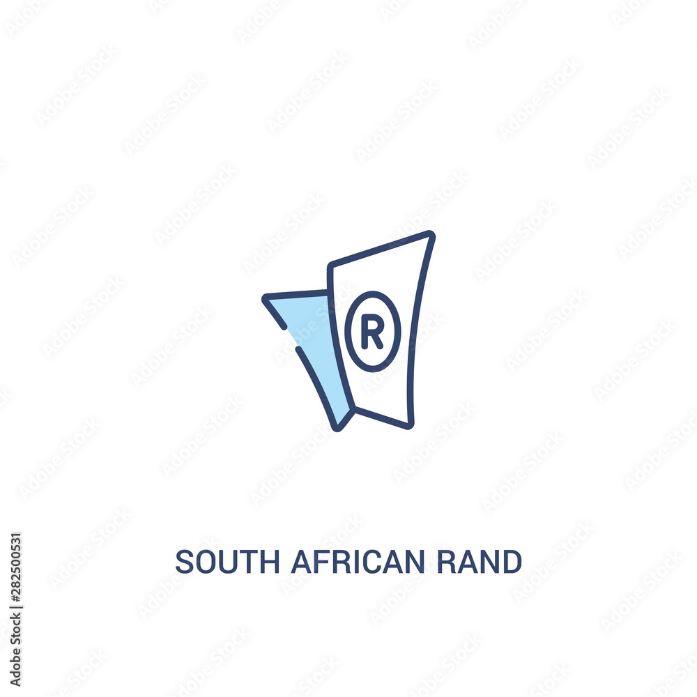south african rand concept 2 colored icon. simple line element ...