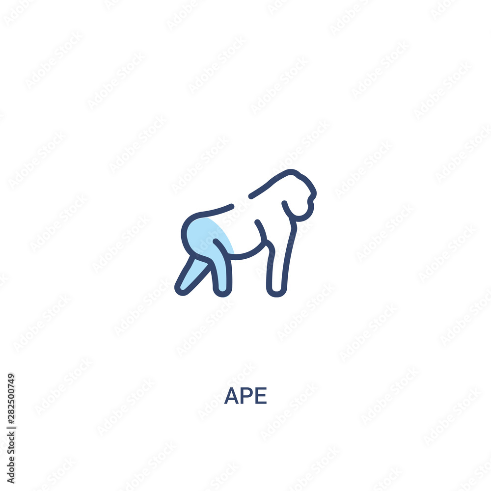 ape concept 2 colored icon. simple line element illustration. outline ...