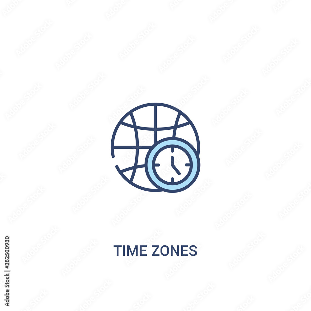 time zones concept 2 colored icon. simple line element illustration ...