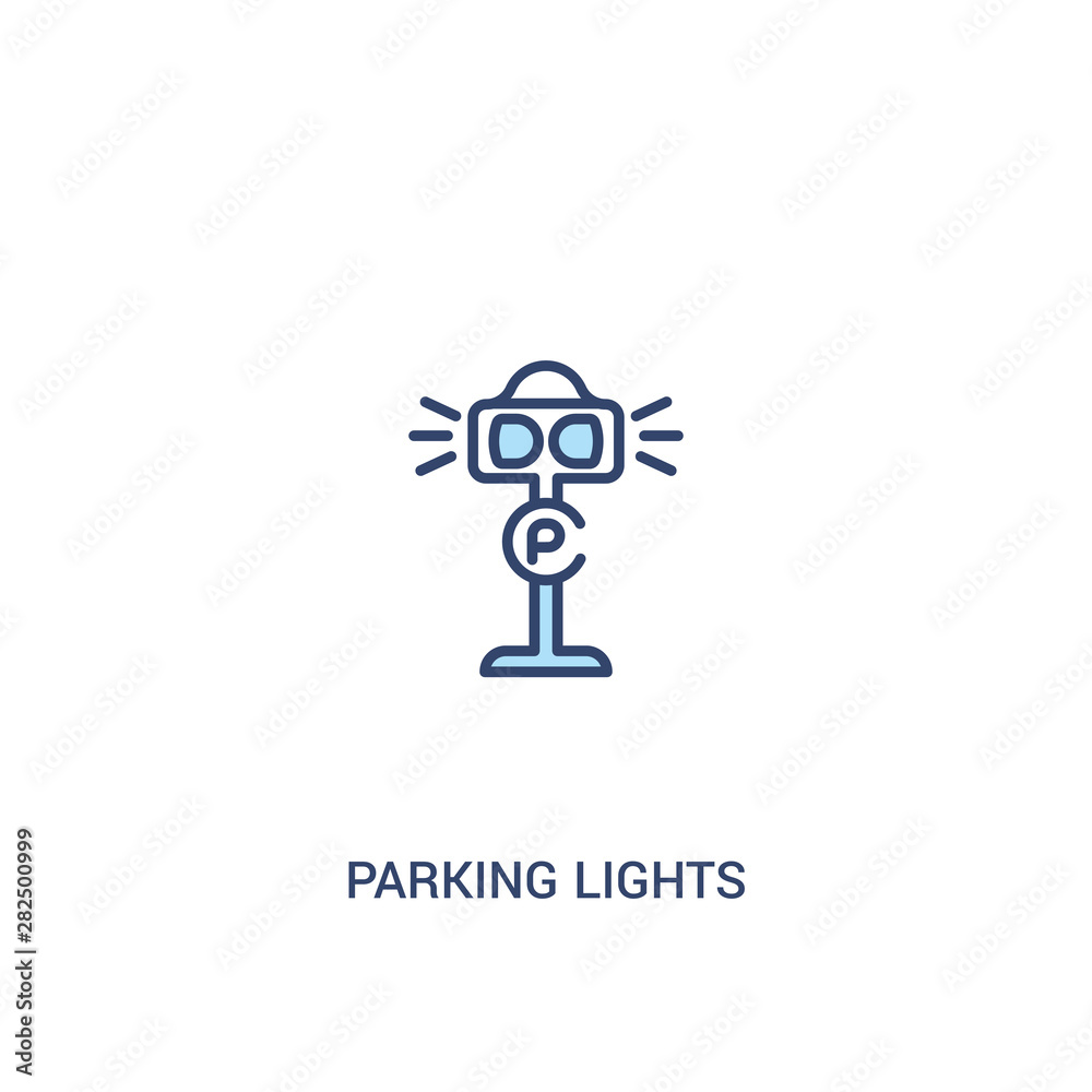 parking lights concept 2 colored icon. simple line element illustration ...