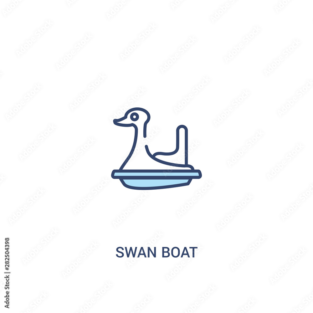 swan boat concept 2 colored icon. simple line element illustration ...