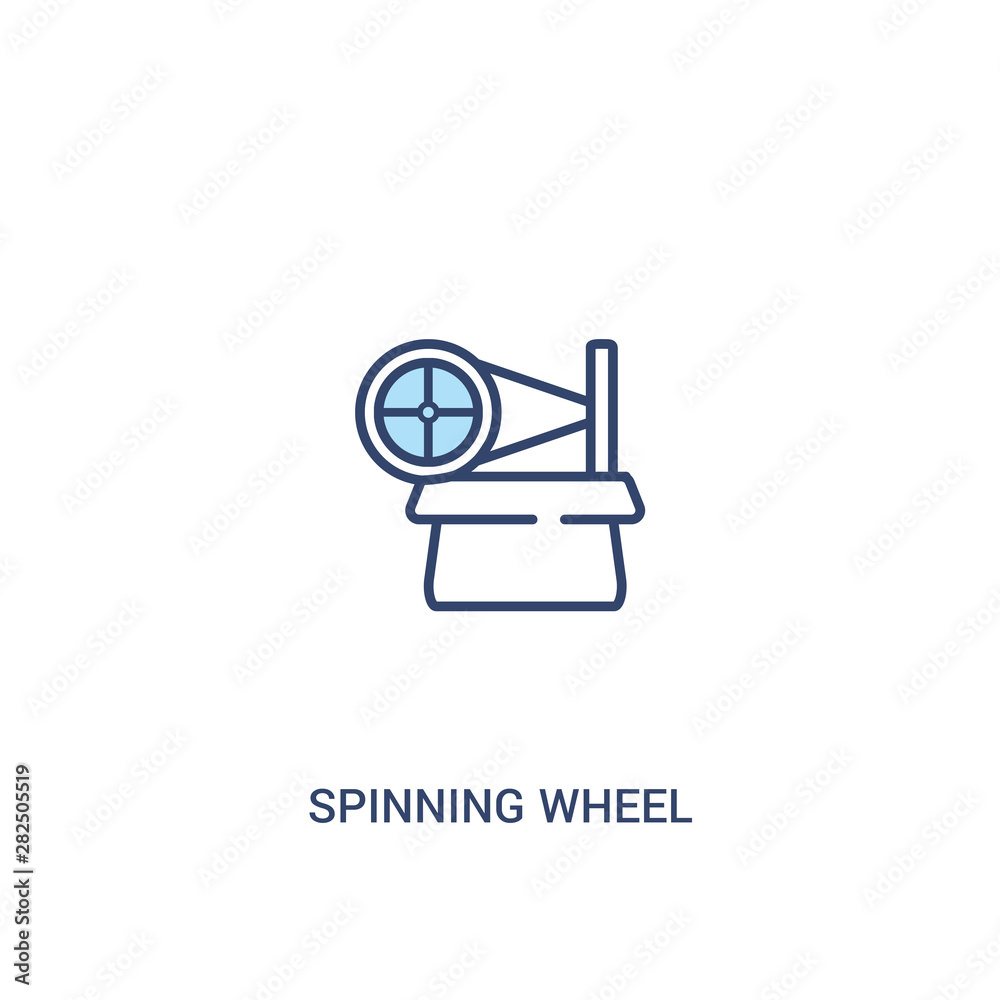 spinning wheel concept 2 colored icon. simple line element illustration ...
