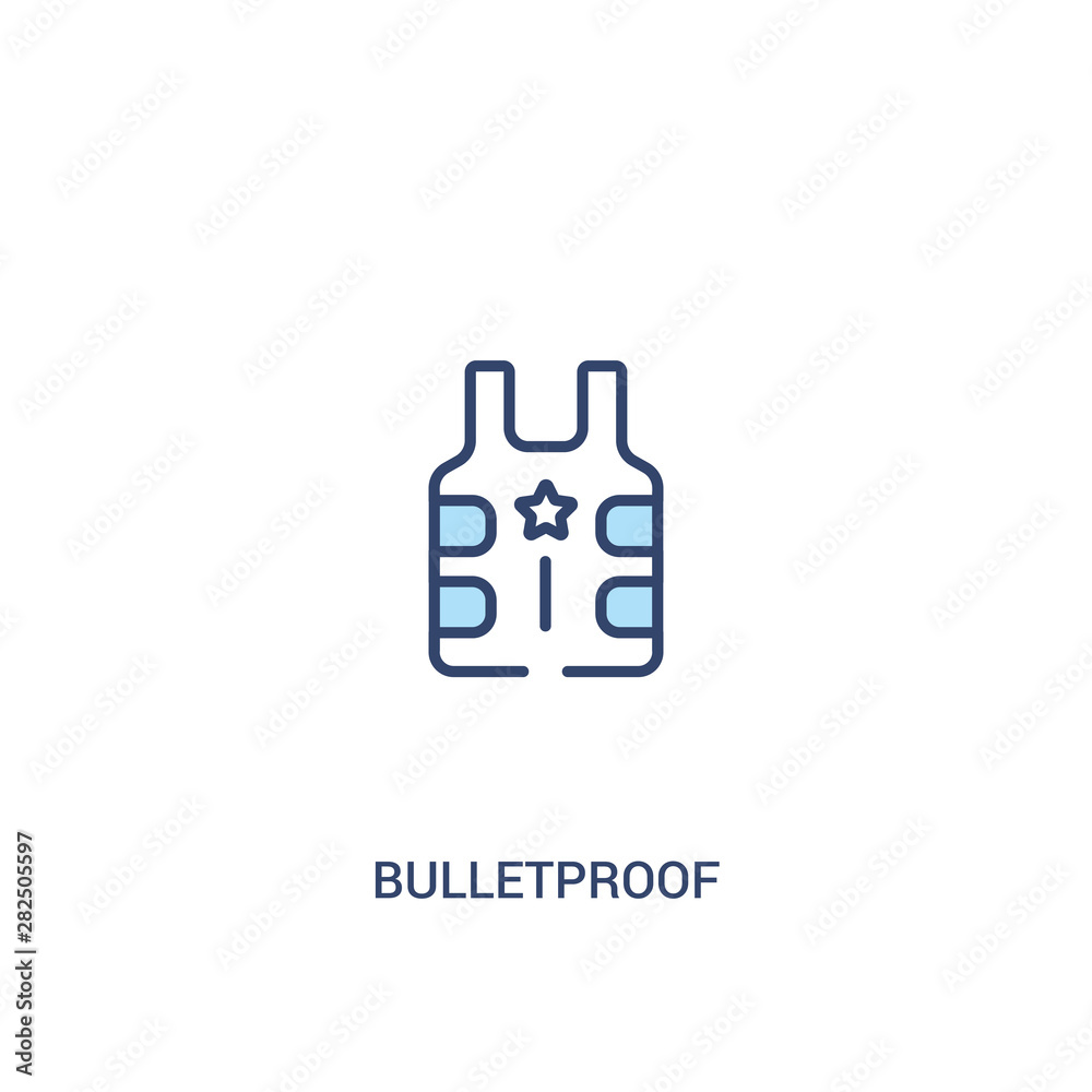 bulletproof concept 2 colored icon. simple line element illustration ...