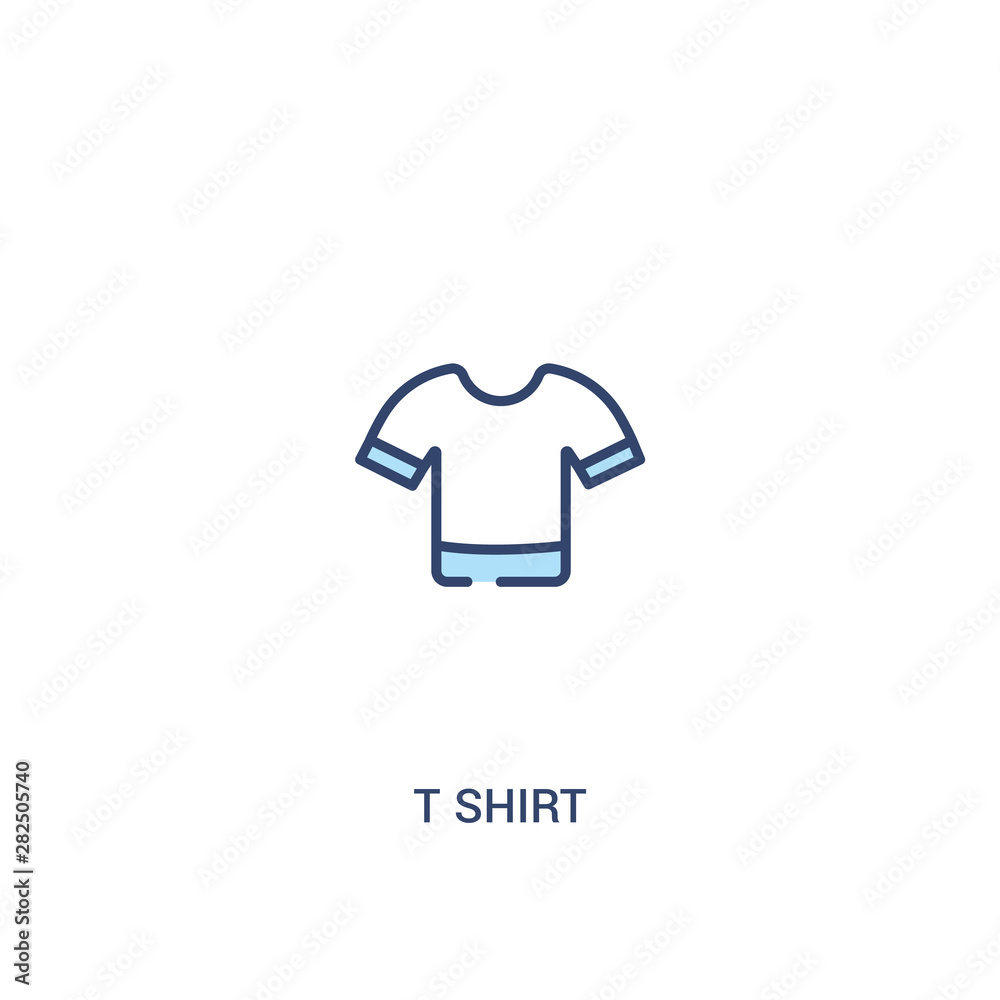 t shirt concept 2 colored icon. simple line element illustration. outline blue t shirt symbol ...