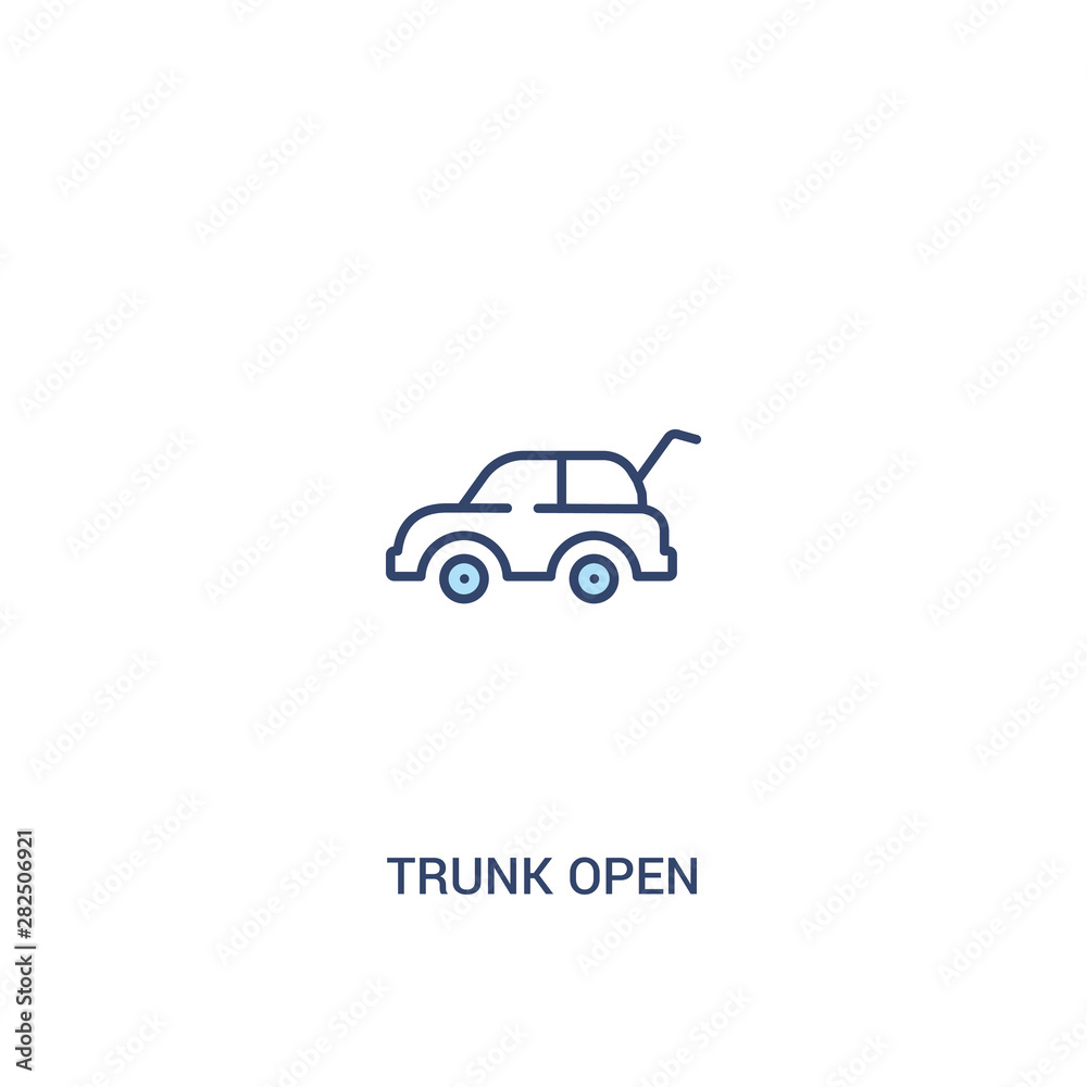 trunk open concept 2 colored icon. simple line element illustration ...