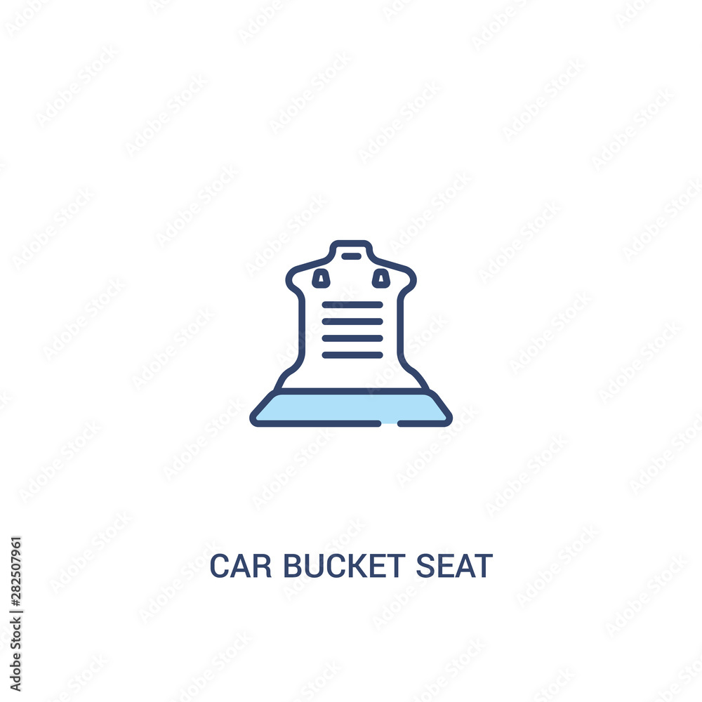 car bucket seat concept 2 colored icon. simple line element ...