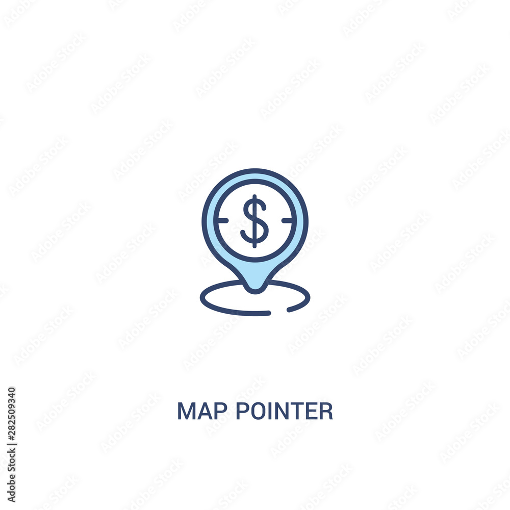 map pointer concept 2 colored icon. simple line element illustration ...