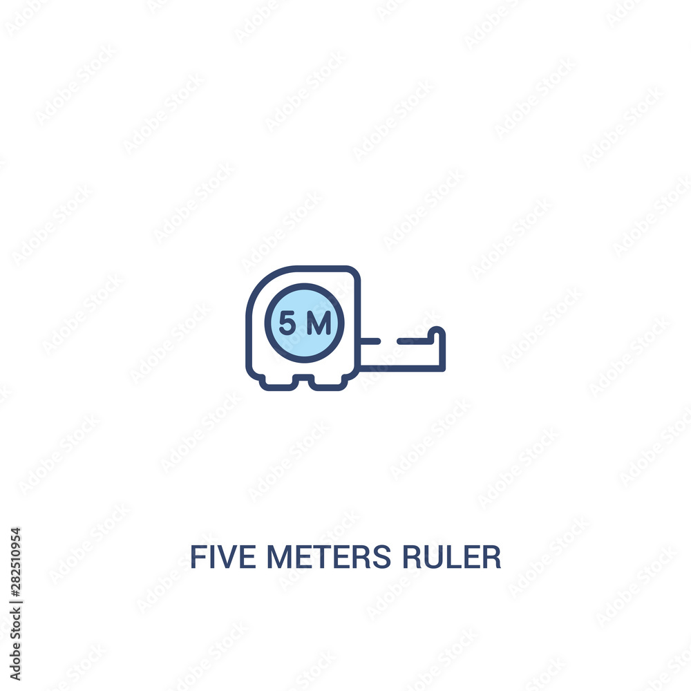 five meters ruler concept 2 colored icon. simple line element ...