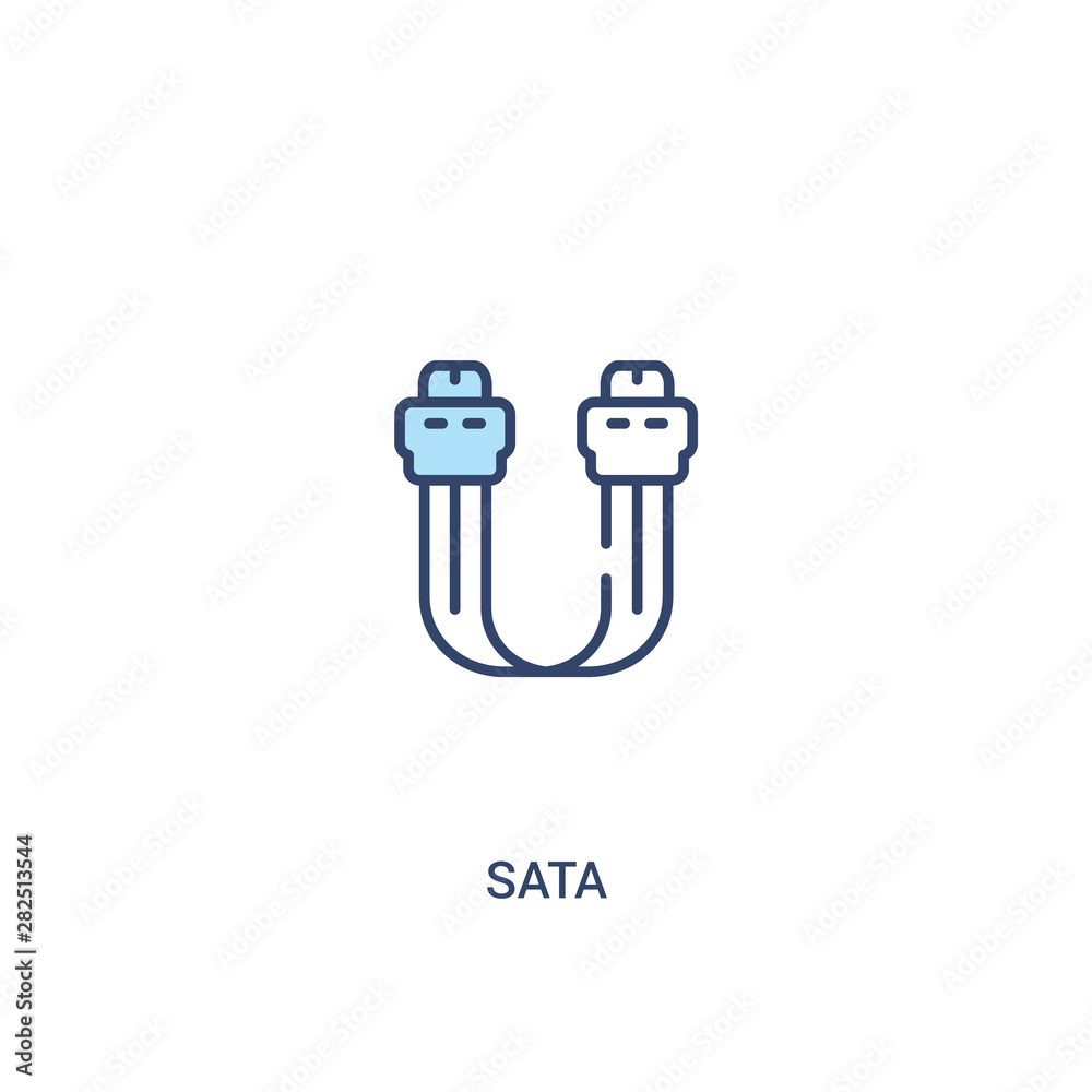 sata concept 2 colored icon. simple line element illustration. outline ...
