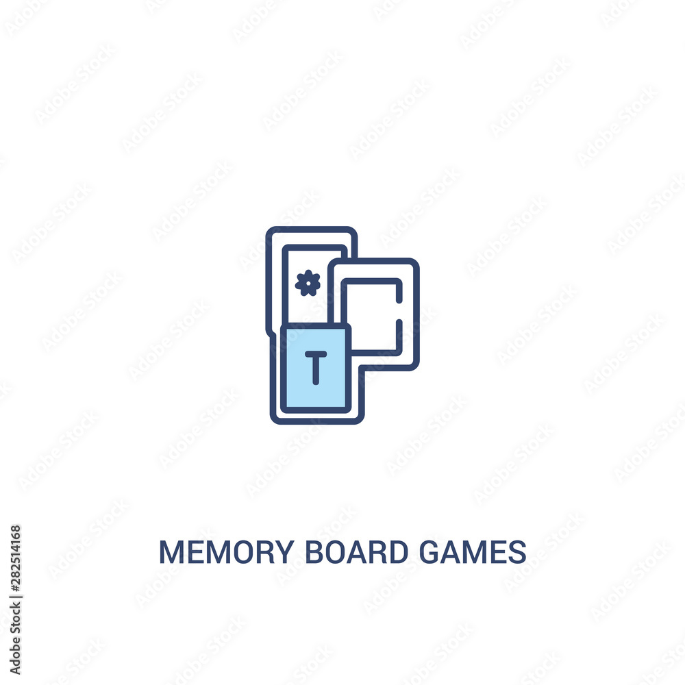 memory board games concept 2 colored icon. simple line element ...