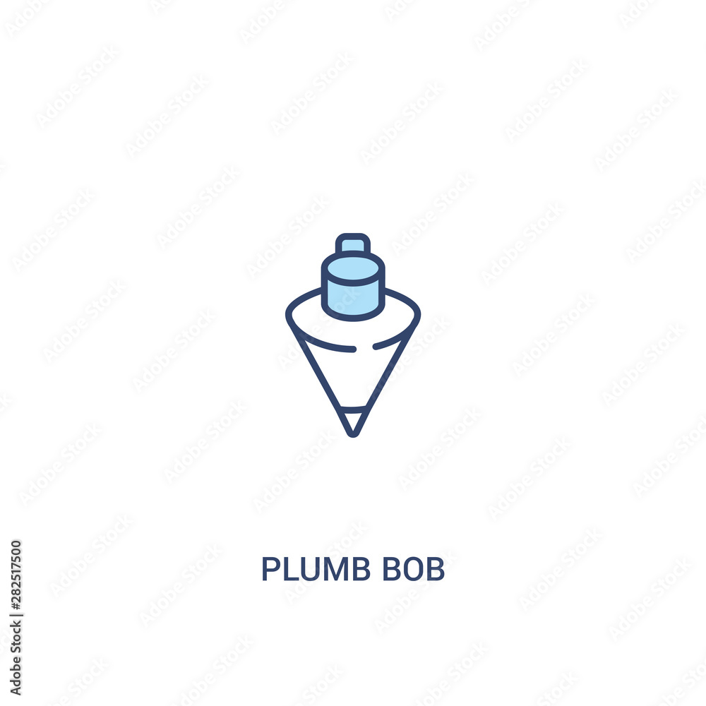 plumb bob concept 2 colored icon. simple line element illustration ...