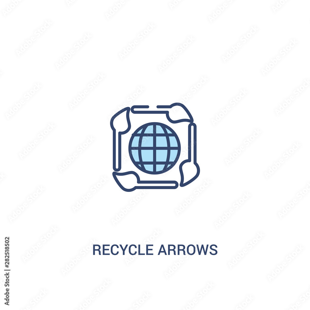 recycle arrows concept 2 colored icon. simple line element illustration ...