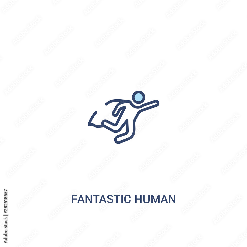 fantastic human concept 2 colored icon. simple line element ...