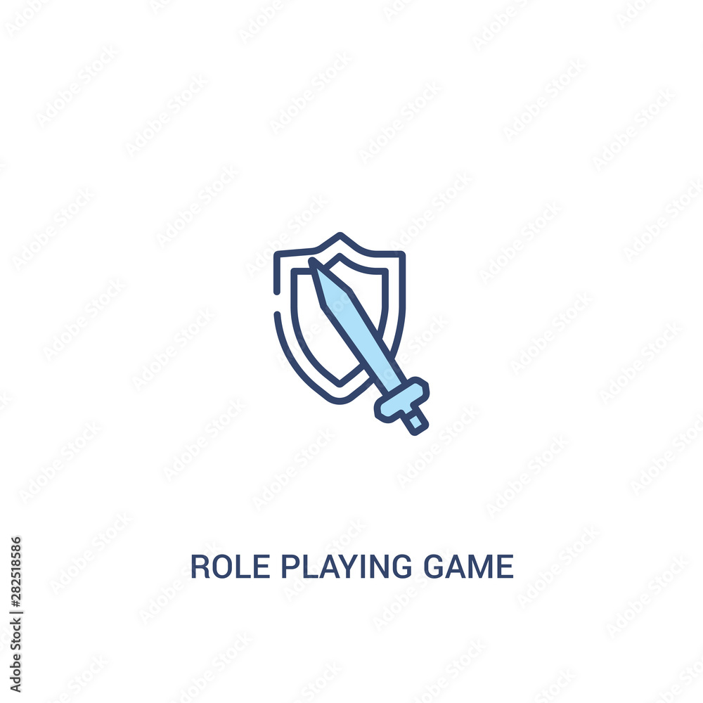 role playing game concept 2 colored icon. simple line element ...