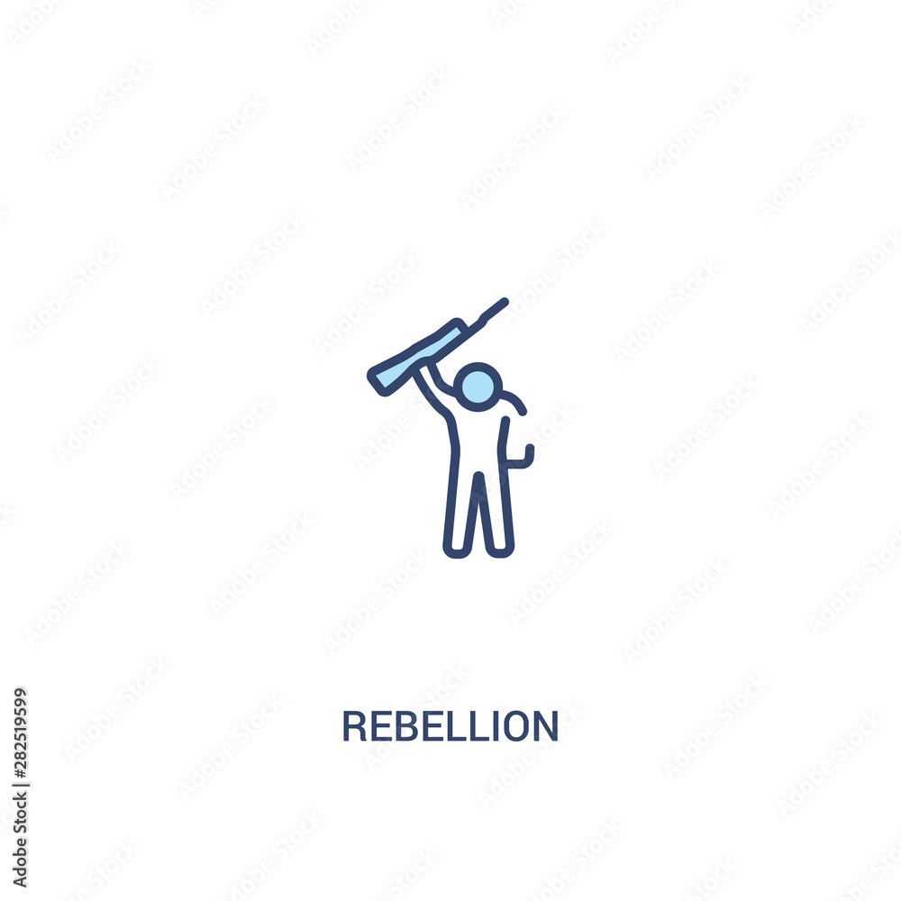 rebellion concept 2 colored icon. simple line element illustration ...