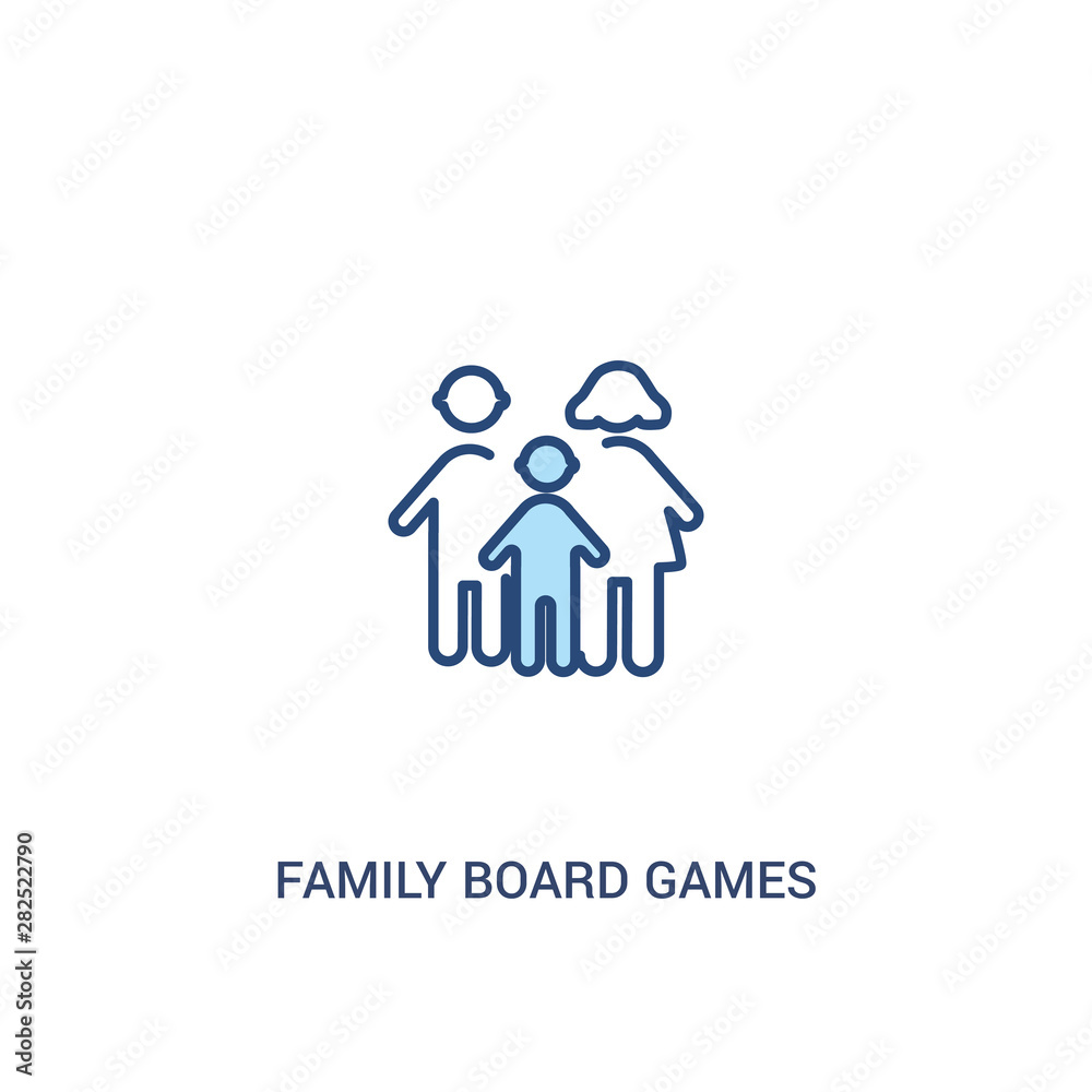 family board games concept 2 colored icon. simple line element ...