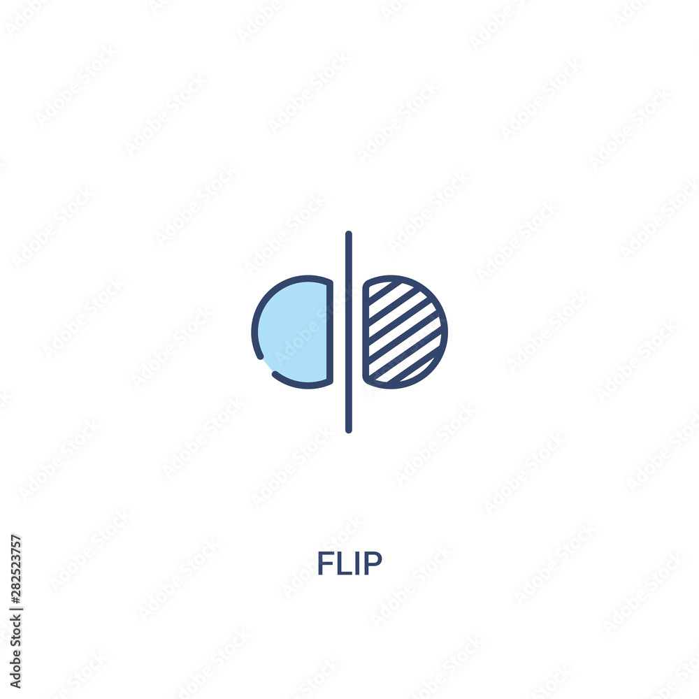 flip concept 2 colored icon. simple line element illustration. outline ...