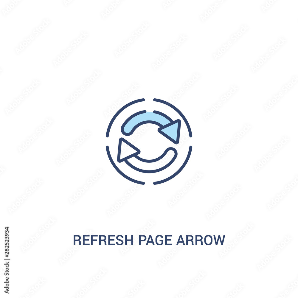 refresh page arrow button concept 2 colored icon. simple line element ...