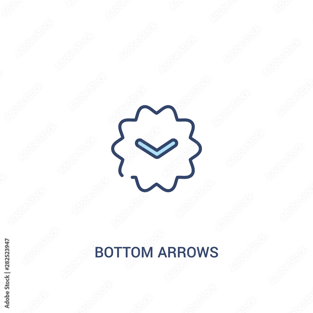 bottom arrows concept 2 colored icon. simple line element illustration ...