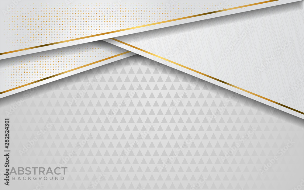 luxurious modern abstract white with golden lines background. Stock ...