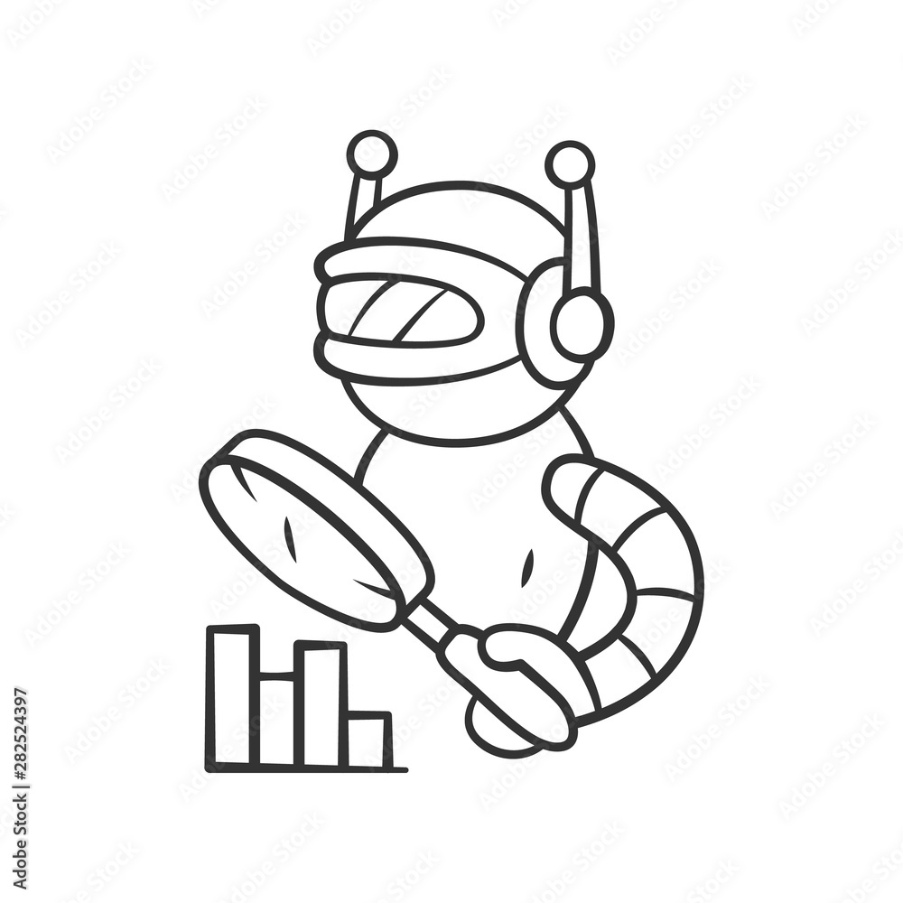 Monitoring Bot Linear Icon Machine Learning Artificial Intelligence