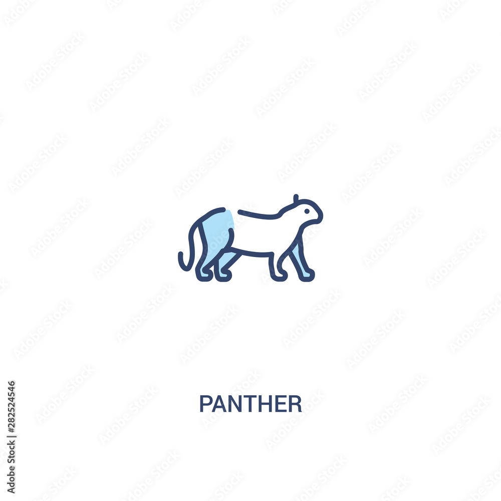 panther concept 2 colored icon. simple line element illustration ...