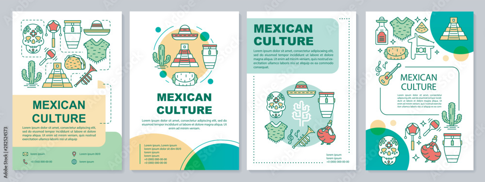 Mexican culture brochure template layout. Mexico traditions. Flyer ...