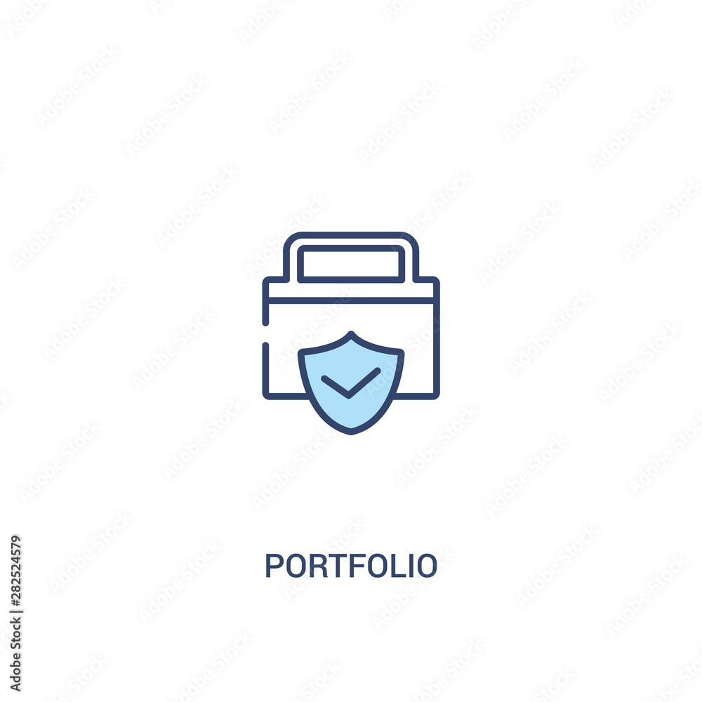 Portfolio Concept 2 Colored Icon Simple Line Element Illustration Outline Blue Portfolio