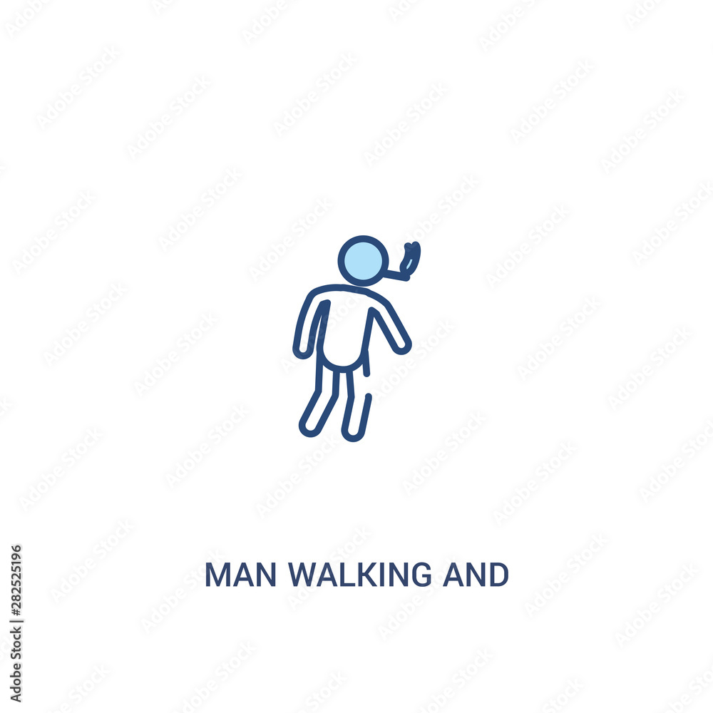 Man Walking And Smoking Concept 2 Colored Icon Simple Line Element Illustration Outline Blue