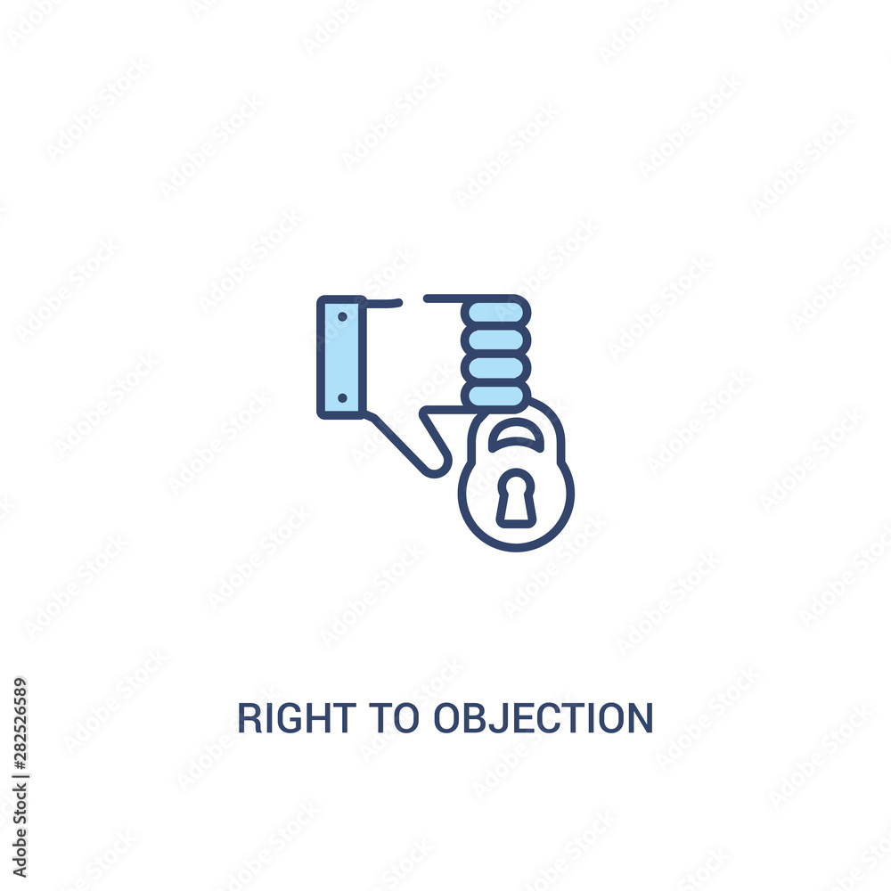 right to objection concept 2 colored icon. simple line element ...