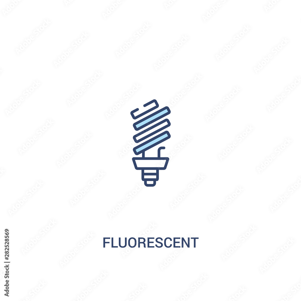 fluorescent concept 2 colored icon. simple line element illustration ...