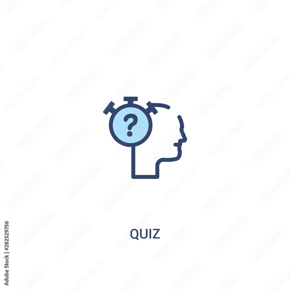 quiz concept 2 colored icon. simple line element illustration. outline ...