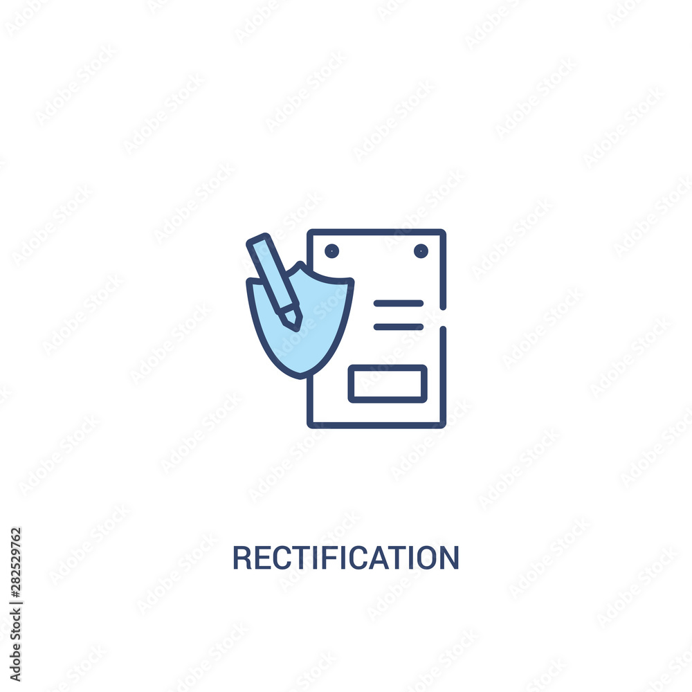rectification concept 2 colored icon. simple line element illustration. outline blue ...