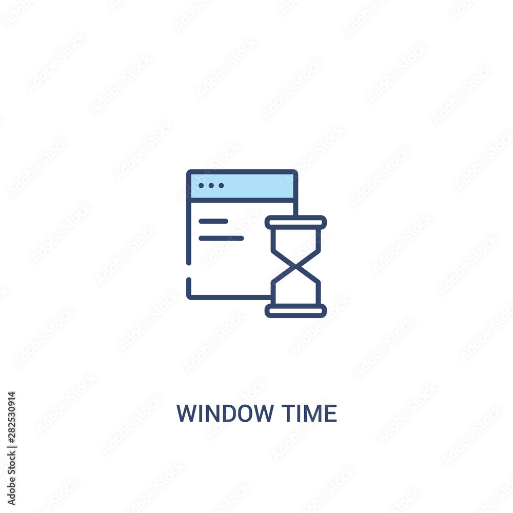 window time concept 2 colored icon. simple line element illustration ...