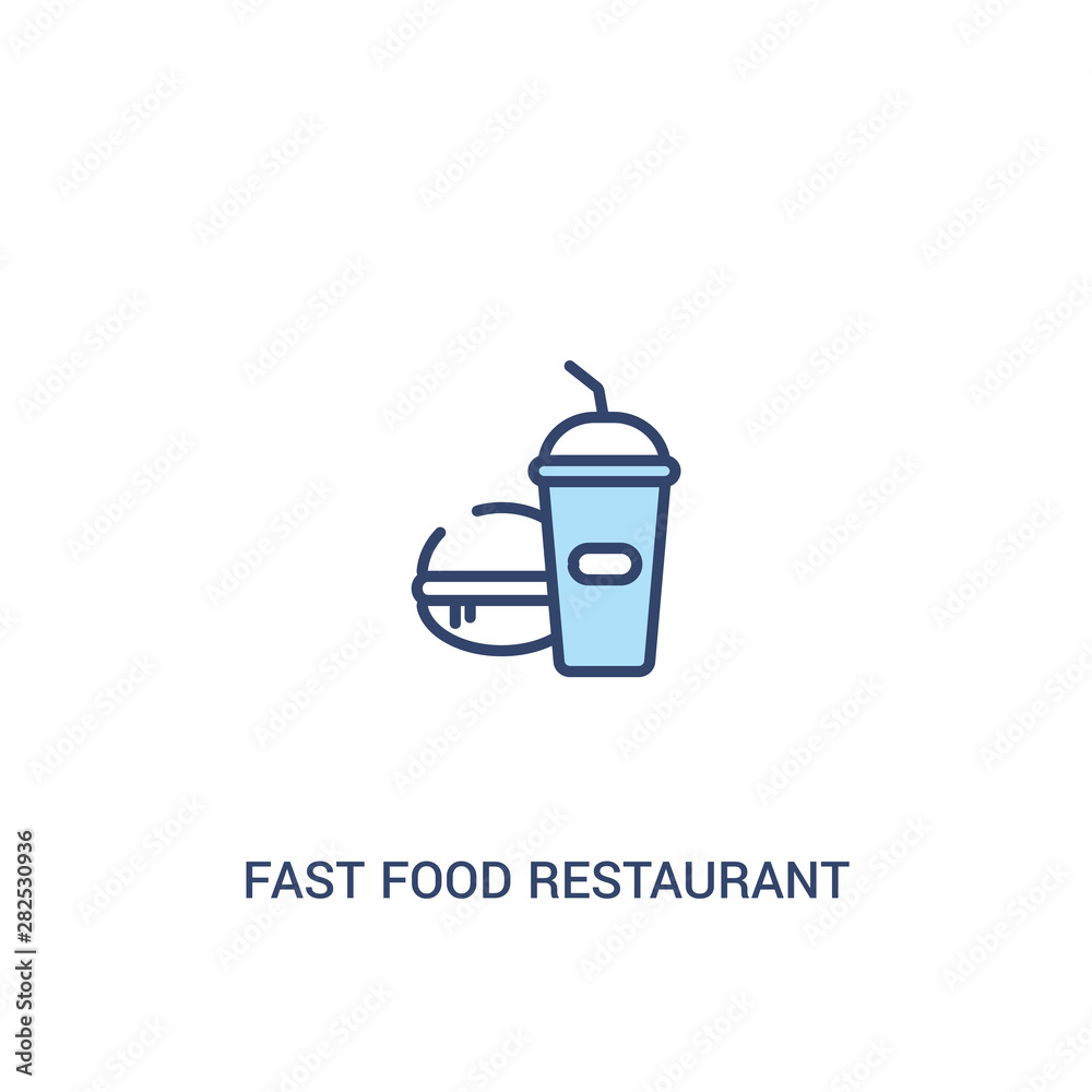 fast food restaurant concept 2 colored icon. simple line element ...