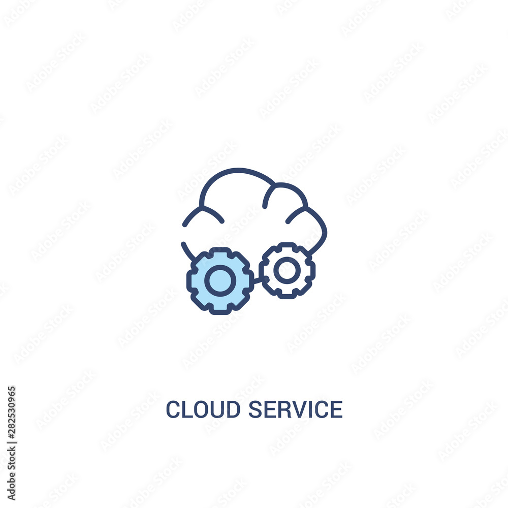 cloud service concept 2 colored icon. simple line element illustration ...
