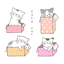 Cat In Gift Box Art Print Free Stock Photo - Public Domain Pictures