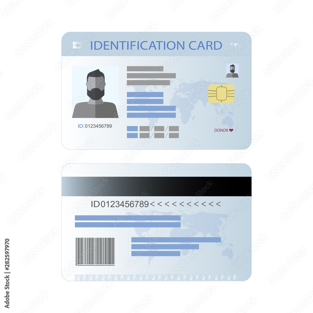Personal identification card. ID card, identification card, identity ...