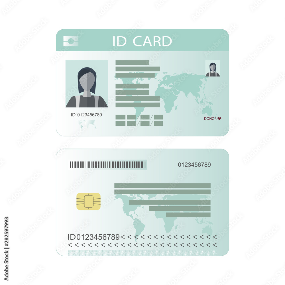 Personal identification card. ID card, identification card, identity ...