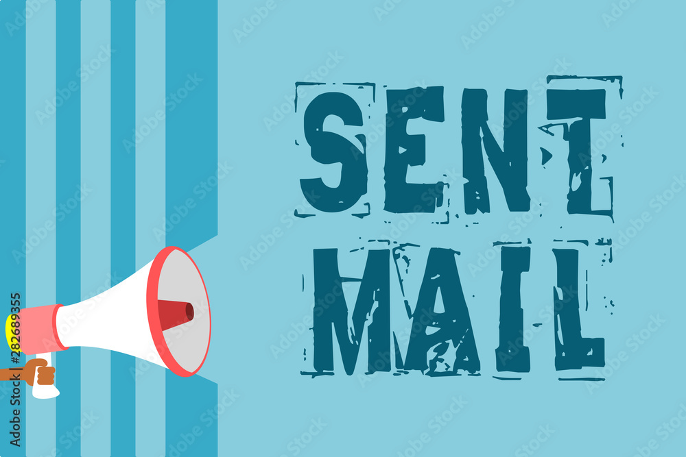 Text sign showing Sent Mail. Conceptual photo Event where a letter to ...