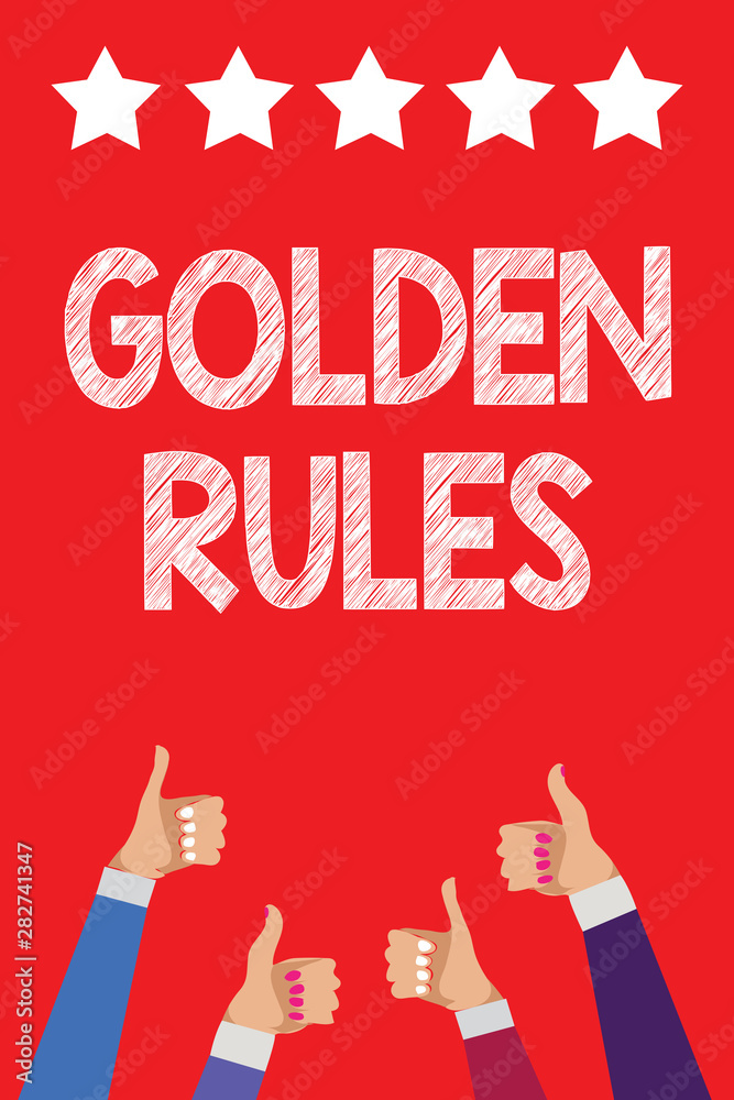 Handwriting text writing Golden Rules. Concept meaning Basic principle ...
