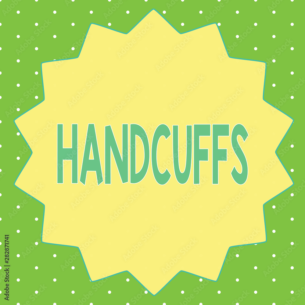 Word writing text Handcuffs. Business concept for Pair of lockable ...