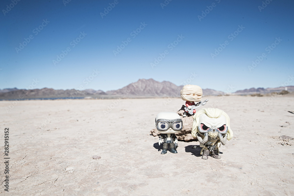 General view of Mad Max characters Immortan Joe, NUX and the Doof ...