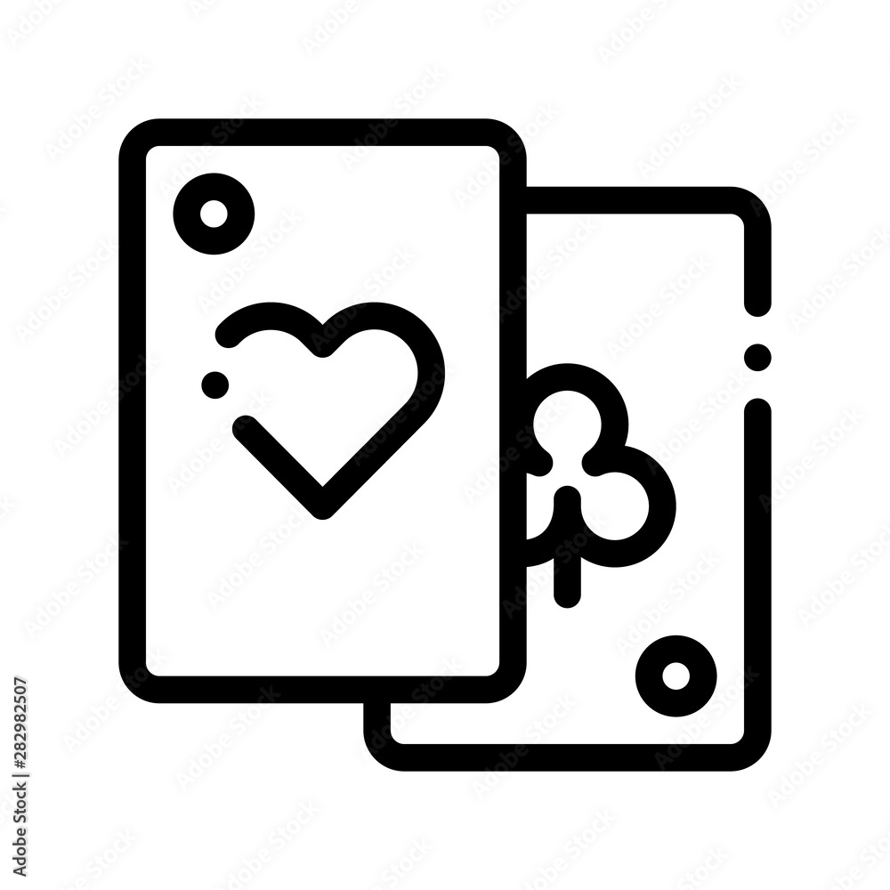 Game Element Cards Vector Thin Line Sign Icon. Detail Of Table Or Adult ...