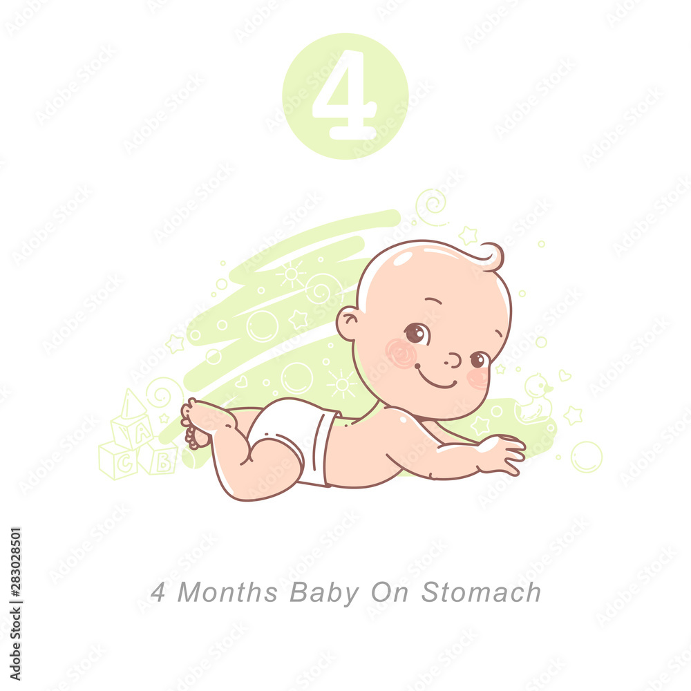 Little baby of 4 months. Physical, emotional development milestones in ...
