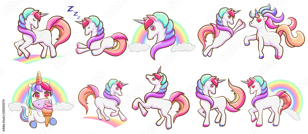 unicorn vector set graphic clipart design Stock Vector | Adobe Stock