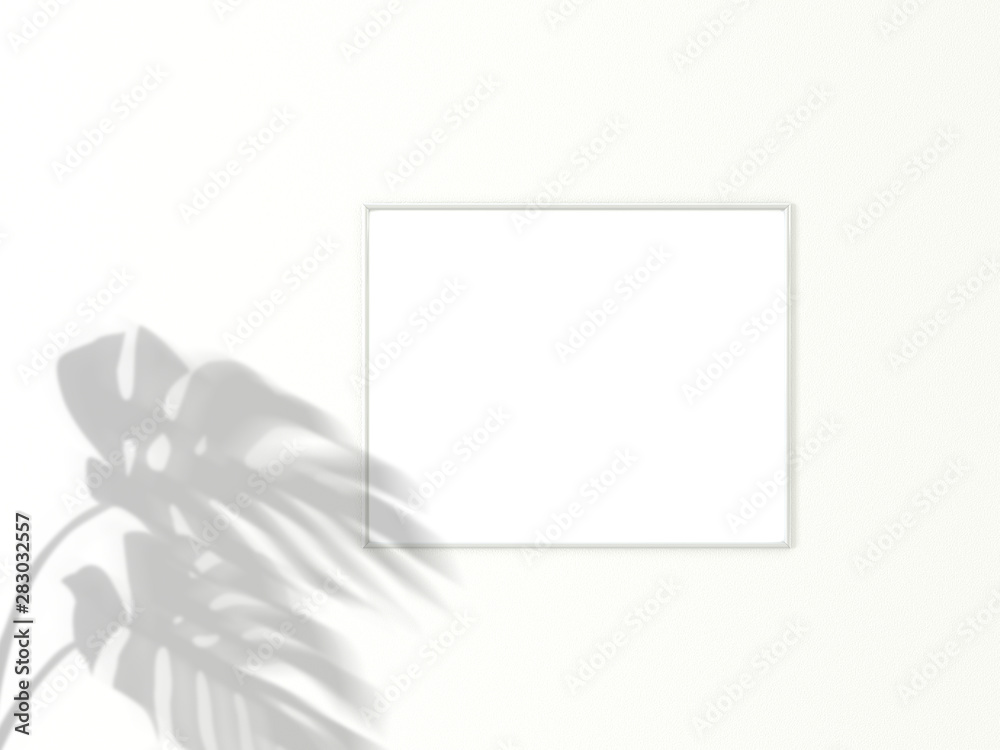 4x5 horizontal White frame for photo or picture mockup on white ...