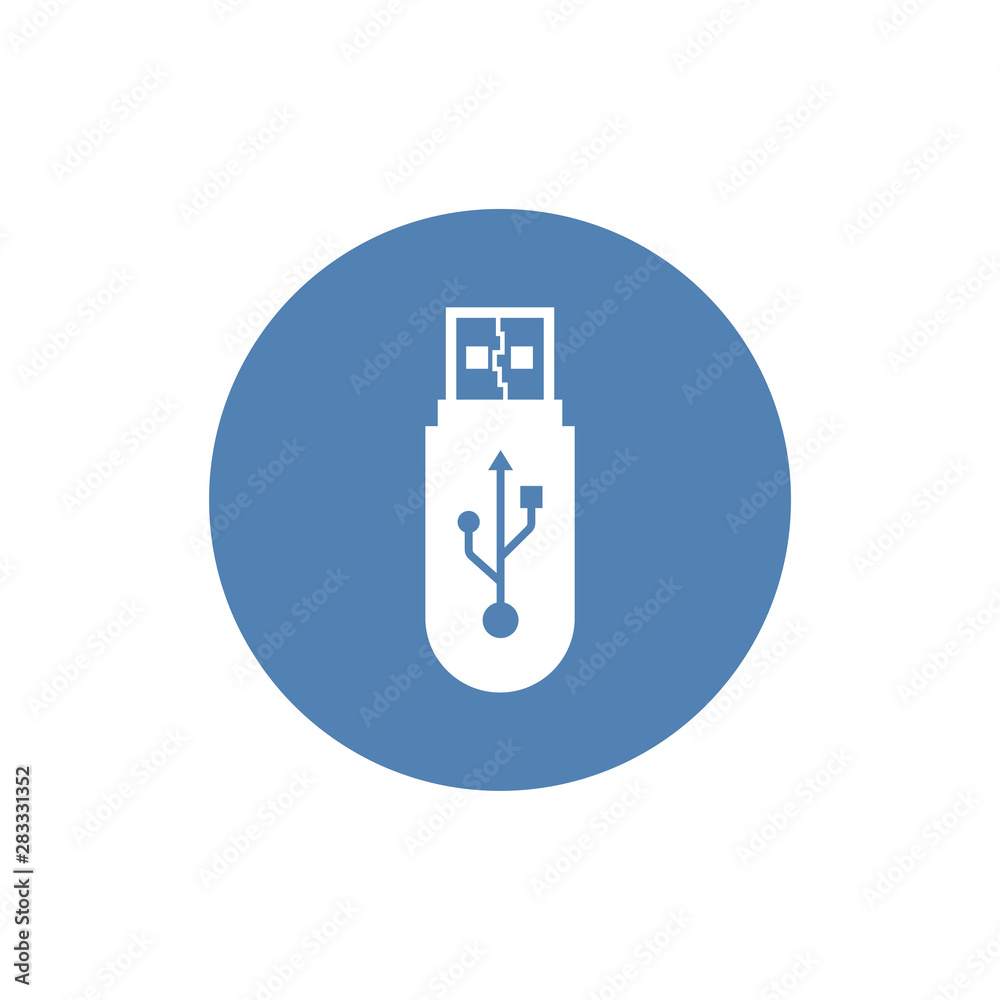 USB flash drive icon. Icon isolated on white background. Simple icon ...