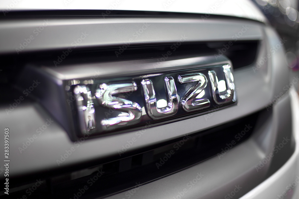 Detail of Isuzu car. Isuzu is a Japanese commercial vehicles ...